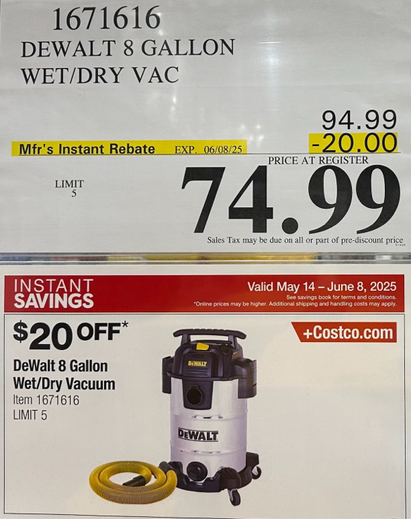 Costco Dewalt Shop Vac